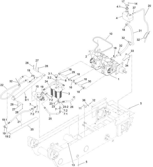 Toro Mud Buggy Drive Motors and Cylinder Lift Diagram for Model 68138 ...